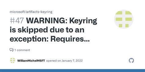 Warning Keyring Is Skipped Due To An Exception Requires Windows And