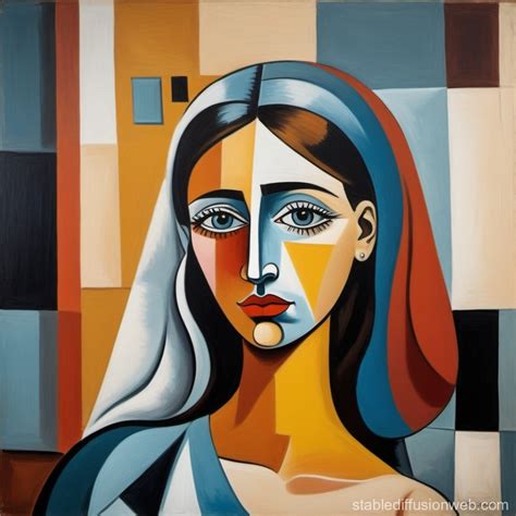 Picasso Inspired Woman Portrait Stable Diffusion Online