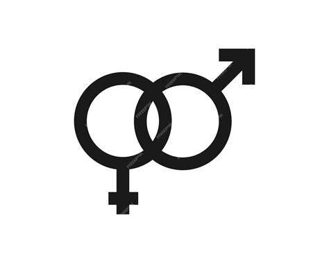 Значок гендерного символа Черный значок на белом фоне Стандартный силуэт секс символа Простой