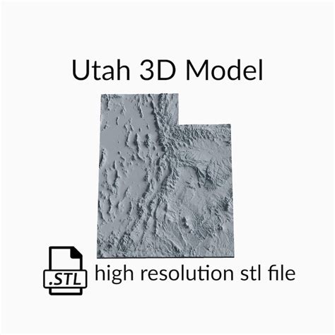 Topographic Map Of Utah Etsy