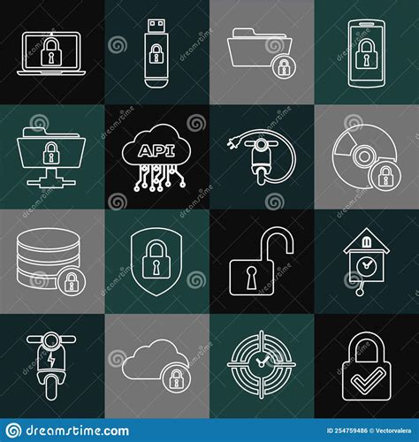 set line lock and check mark retro wall watch cd or dvd disk with