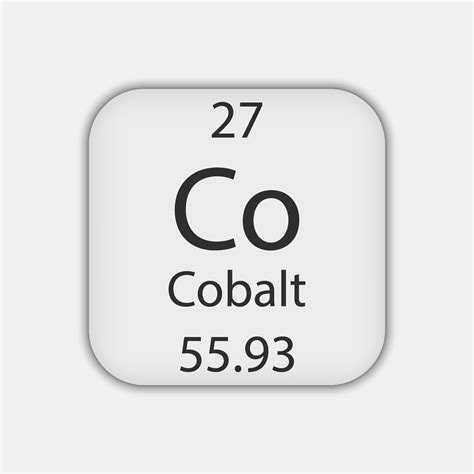 Cobalt Symbol Chemical Element Of The Periodic Table Vector Illustration 12967202 Vector Art