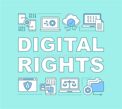 Digital Rights Concept Icon Stock Vector Illustration Of Online