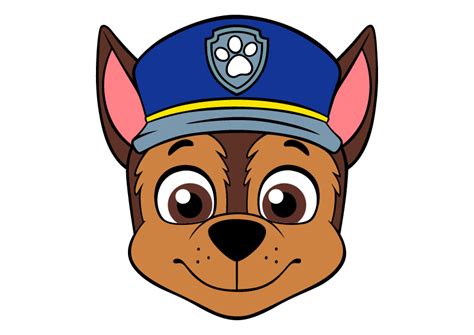 Chase Face Paw Patrol Vector Superawesomevectors