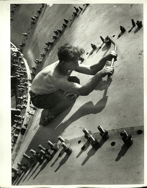 Margaret Bourke White Russian Worker Using Large Wrench To Tighten Nut