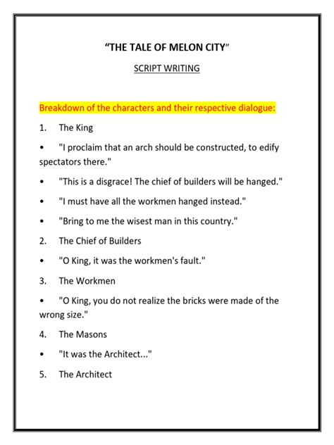The Tale Of Melon City Script Pdf