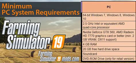 Farming Simulator 19 Pc Mac System Requirements Farming Simulator