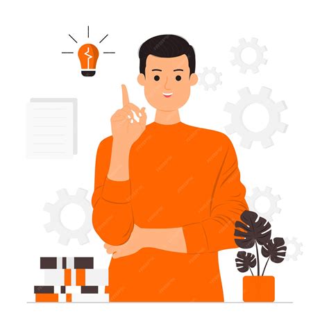 Premium Vector Happy Man Finally Understood Something Have Great Idea
