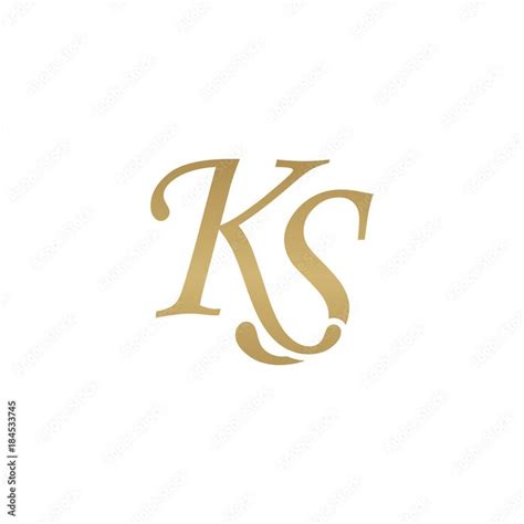 Golden Monogram Logo With Initial Letter Ks