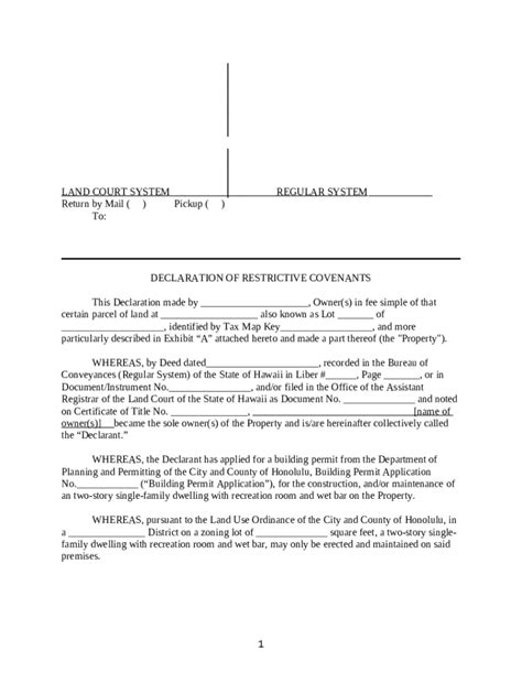 Restrictive Covenant Sample At Pdf Doc Template Pdffiller