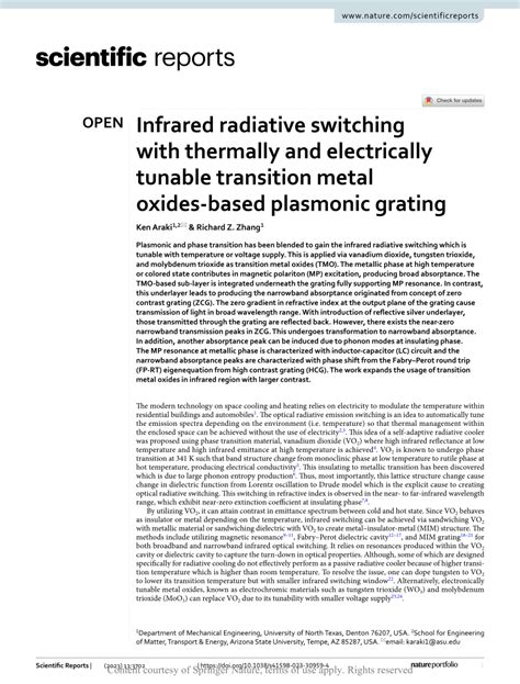 Pdf Infrared Radiative Switching With Thermally And Electrically