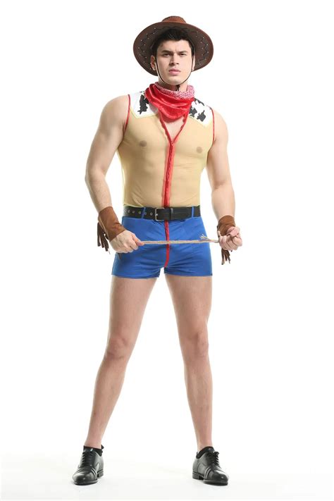 Halloween Carnival Party Sexy Men Western Cowboy Costume Stage