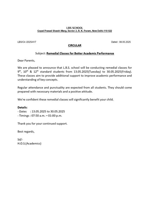 Remedial Classes Pdf