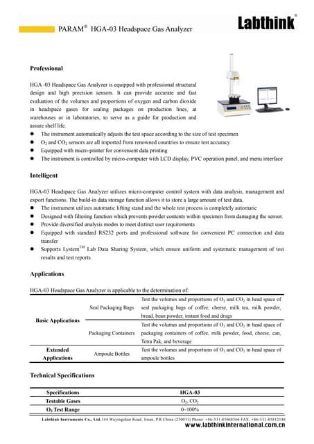 Headspace Gas Analyzer For Map Pdf