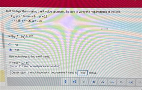 Solved Test The Hypothesis Using The P Value Approach Be
