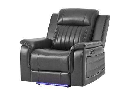 U8879 Power Recliner With Led Charcoal Mattress And Furniture Near Me