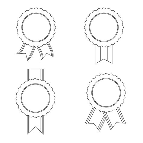 Premium Vector Set Of Line Style Ribbon Badges Vector Illustration
