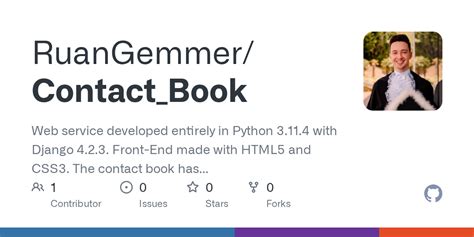 Github Ruangemmercontactbook Web Service Developed Entirely In Python 3114 With Django 4
