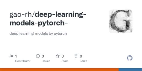 Github Gao Rh Deep Learning Models Pytorch Deep Learning Models By Pytorch