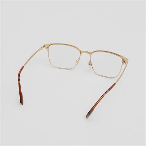 Rectangular Optical Frames In Birch Brownlight Gold Men Burberry® Official