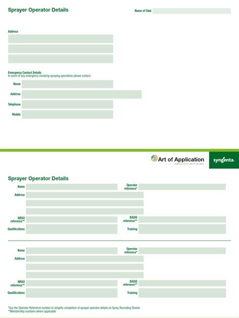Sprayer Operator Details Landscape Pdf