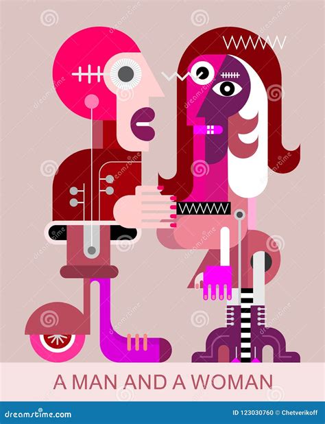 A Man And A Woman Poster Stock Vector Illustration Of Fine 123030760