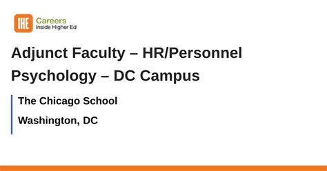 Adjunct Faculty Hr Personnel Psychology Dc Campus Job With The Chicago School 3248901