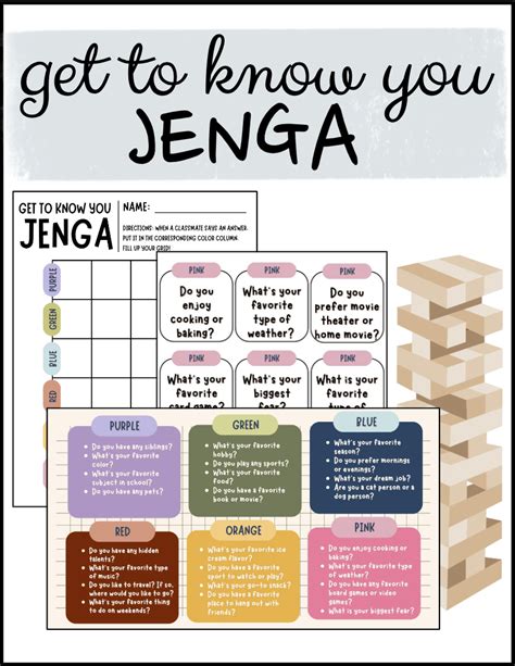 Get To Know You Jenga Back To School Activities Jenga Get To Know