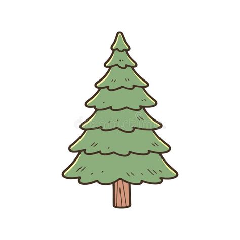Tiny Tree Drawing Tiny Christmas Tree Doodle Illustration Easy Stock