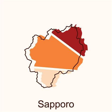 Sapporo High Detailed Illustration Map Japan Map World Map Country