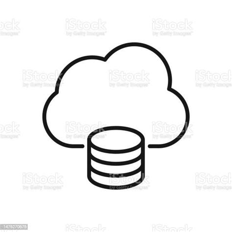 Editable Icon Of Cloud Computing Database Connection Vector