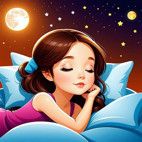 Vector Cute Girl Sleeping Cartoon Character Isolated World Sleep Day Premium Ai Generated Image