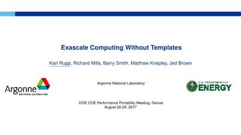 Pdf Exascale Computing Without Templates · Scope Limitations Template