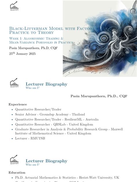 Week 1 Algorithmic Trading And Mean Variance Portfolio In Practice Pdf