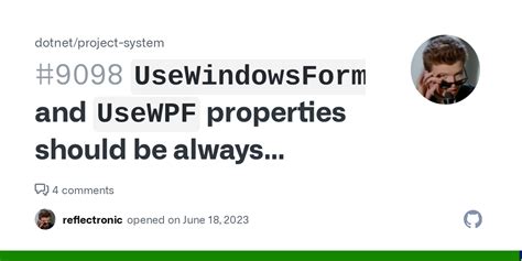 `usewindowsforms` and `usewpf` properties should be always available when targeting windows
