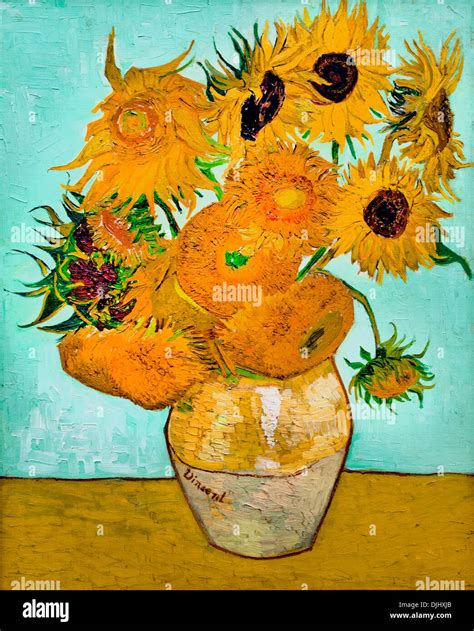 Vincent Van Gogh Three Sunflowers In A Vase 1888 Van Gogh Flowers
