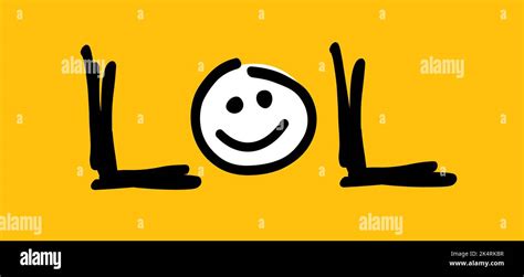 Slogan Lol Vector Cartoon Laughing Sign Motivation Inspiration With