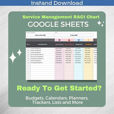 Service Management Raci Chart Template Define Roles And Responsibilities With Clarity Service