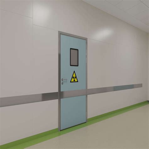 Galvanized Steel Lead Lined Door Blue Ivory Green Radiation Protection