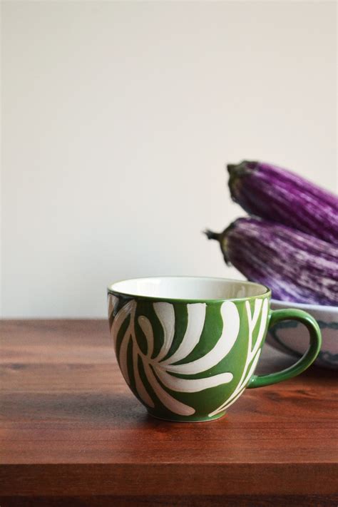 Green Embossed Patterned Mug Spicer And Wood
