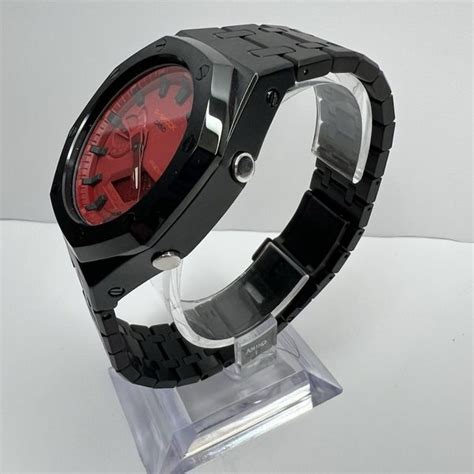 Custom Casio Casioak Black Metal With Red Face G Shock Ga 2100ca Watchcharts Marketplace