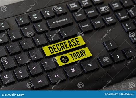 Hand Writing Sign Decrease Concept Meaning Make Or Become Smaller Or Fewer In Size Amount