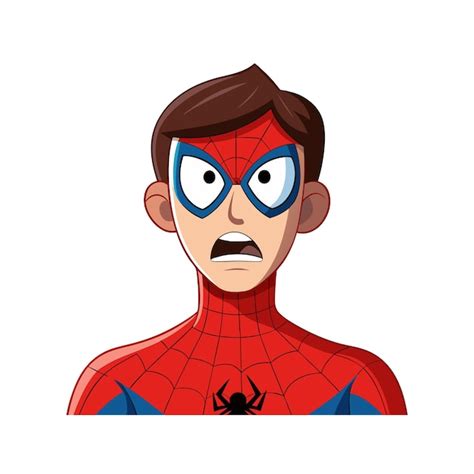 Um Desenho Animado De Um Homem Aranha Com Um Rosto De Homem Aranha