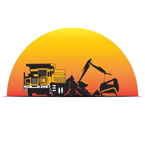 Illustration Of Excavator Loading Crushed Stone In Dump Truck 70336220