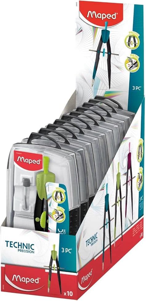 Maped Technical Drawing Compass Precision System Box With 3 Pieces