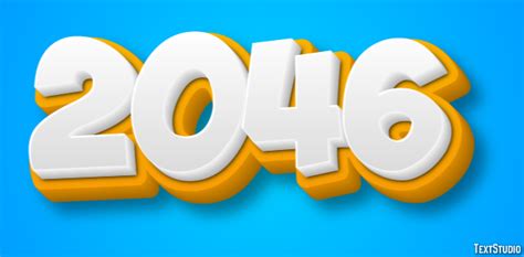 2046 Text Effect And Logo Design Number