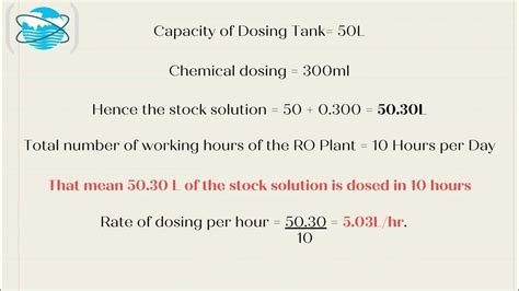 Calculation Of Online Dosing Of Chemical For Ro Plant Youtube