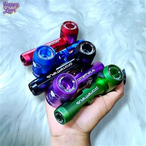 Pipa Prometheus De Vidrio Reforzada Con Aluminio Happylion Smokeshop