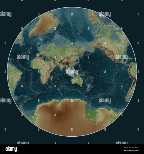Sunda Tectonic Plate On The Wiki Style Elevation Map In The Lagrange Oblique Projection Centered