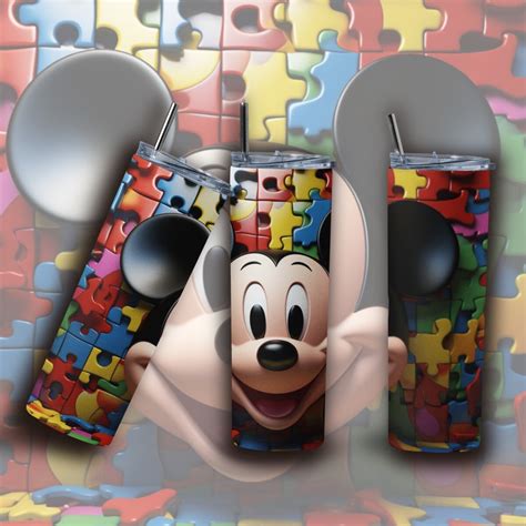 Mickey Mouse Autism Digital Stencil Skinny 20oz Etsy